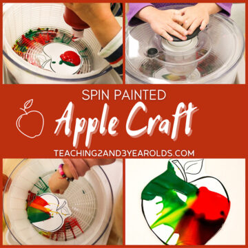 Preschool Apple Painting Activity Using a Salad Spinner