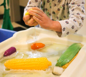 Fruits and Vegetables Theme Water Play Activity