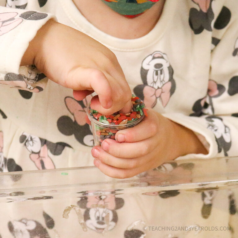 Rice Sensory Play With Funnels {Fine Motor Fun!}