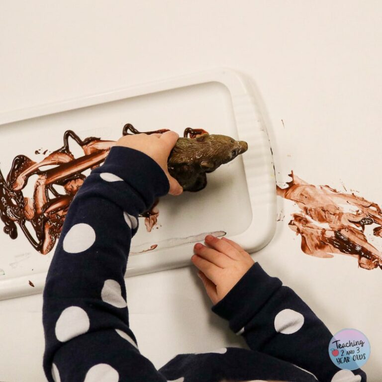 Easy Toddler Bear Tracks Painting Activity