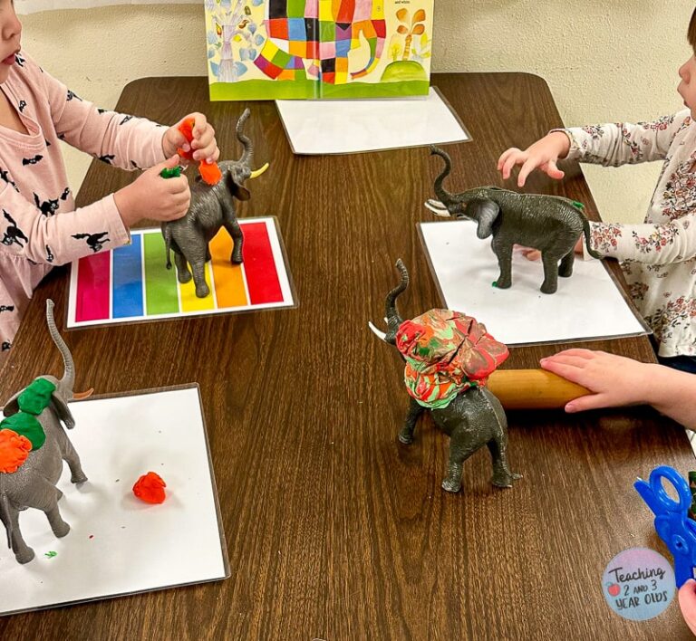 Elmer the Elephant Activity With Playdough