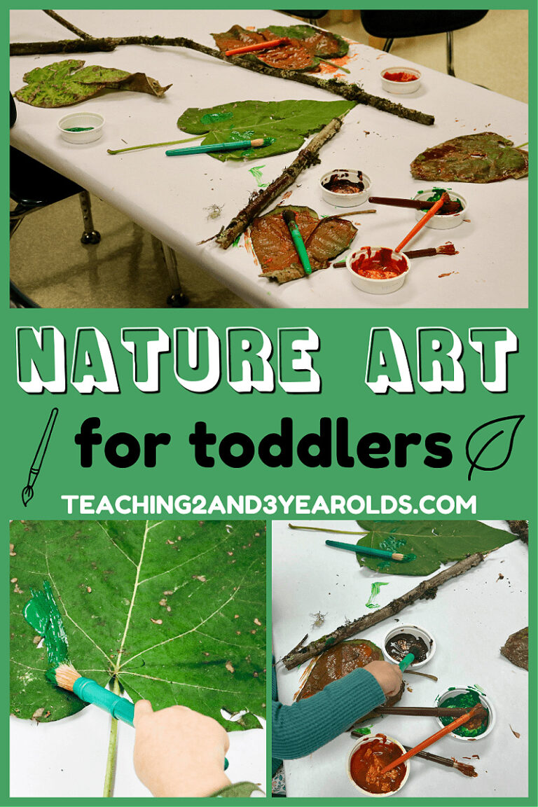 Nature Art for Toddlers Using Leaves and Paint