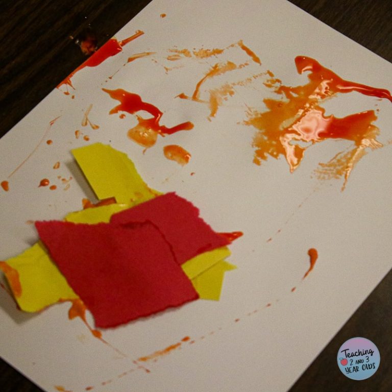 Toddler Firefighters Flame Collage Art