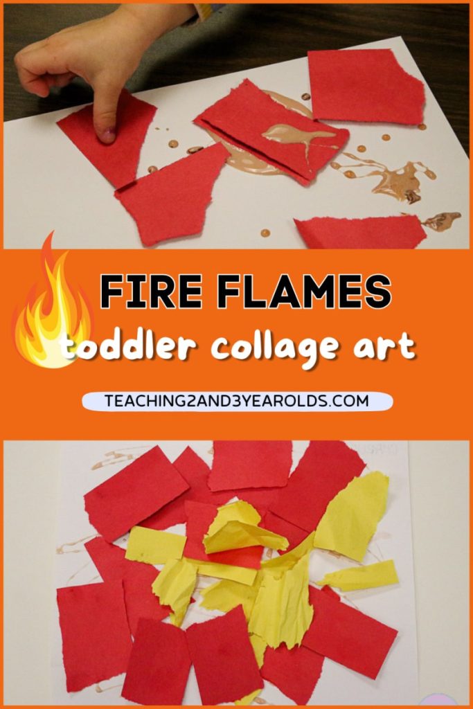 Toddler Firefighters Flame Collage Art