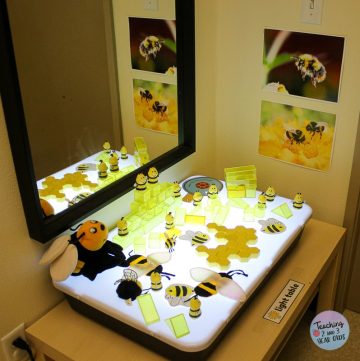 Preschool Bee Theme Light Table