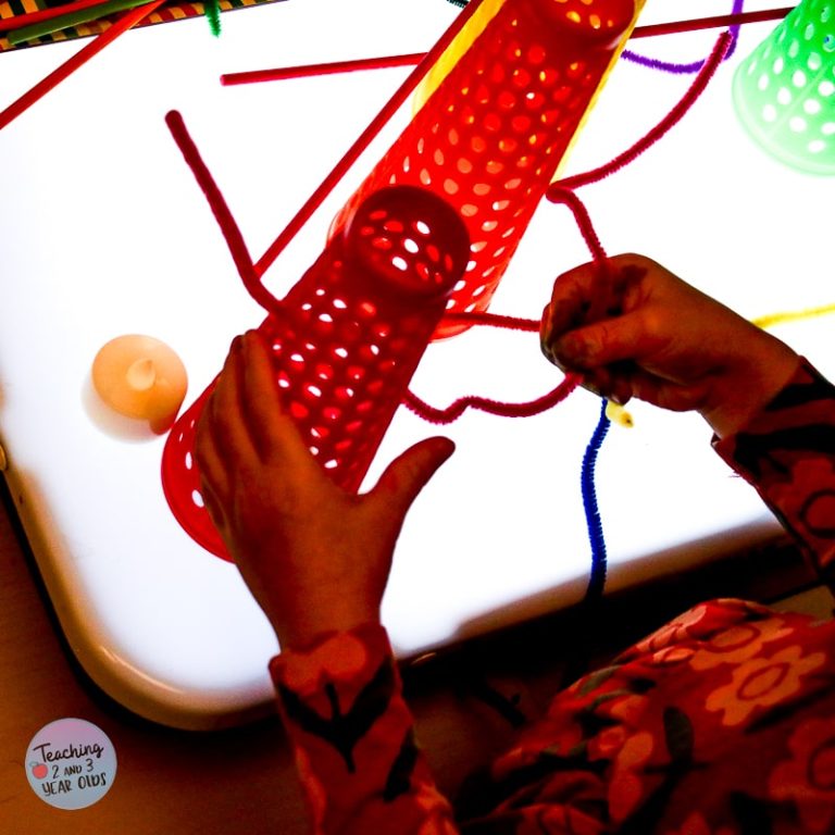 preschool rainbow light table