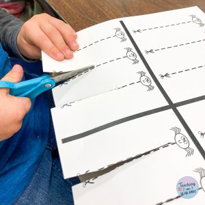 Free Spider Scissor Practice Printable Cards