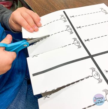 Free Spider Scissor Practice Printable Cards