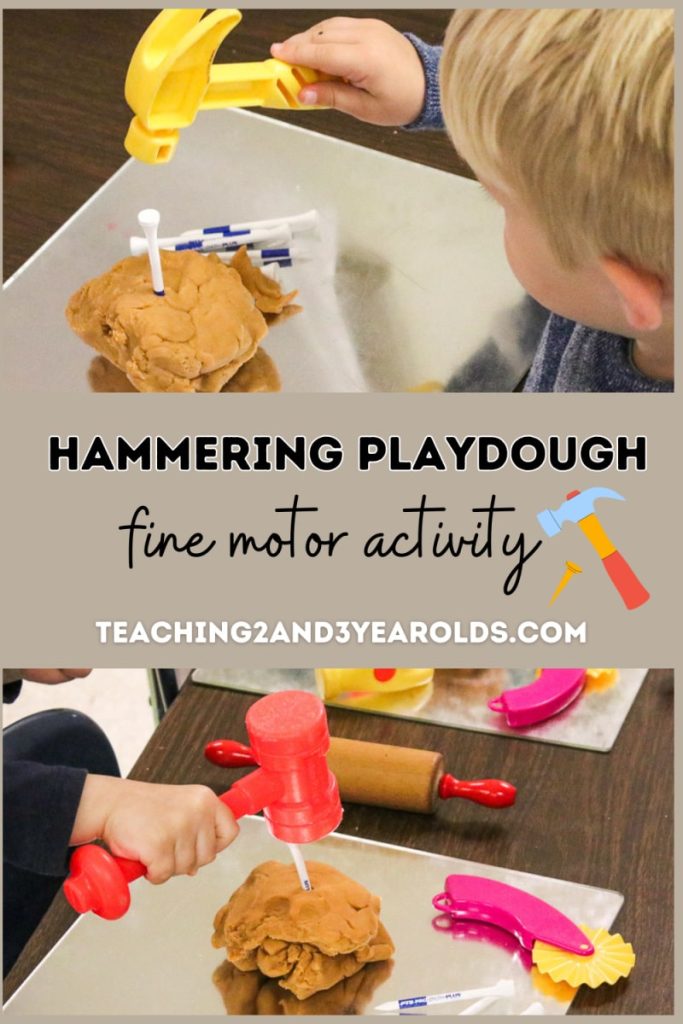 Fine Motor Playdough Activity Using Hammers